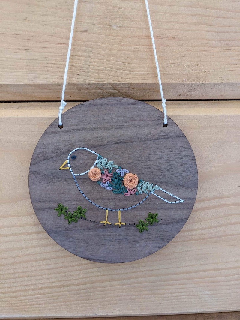 Floral Bird Embroidery Disc - Makers Lodge