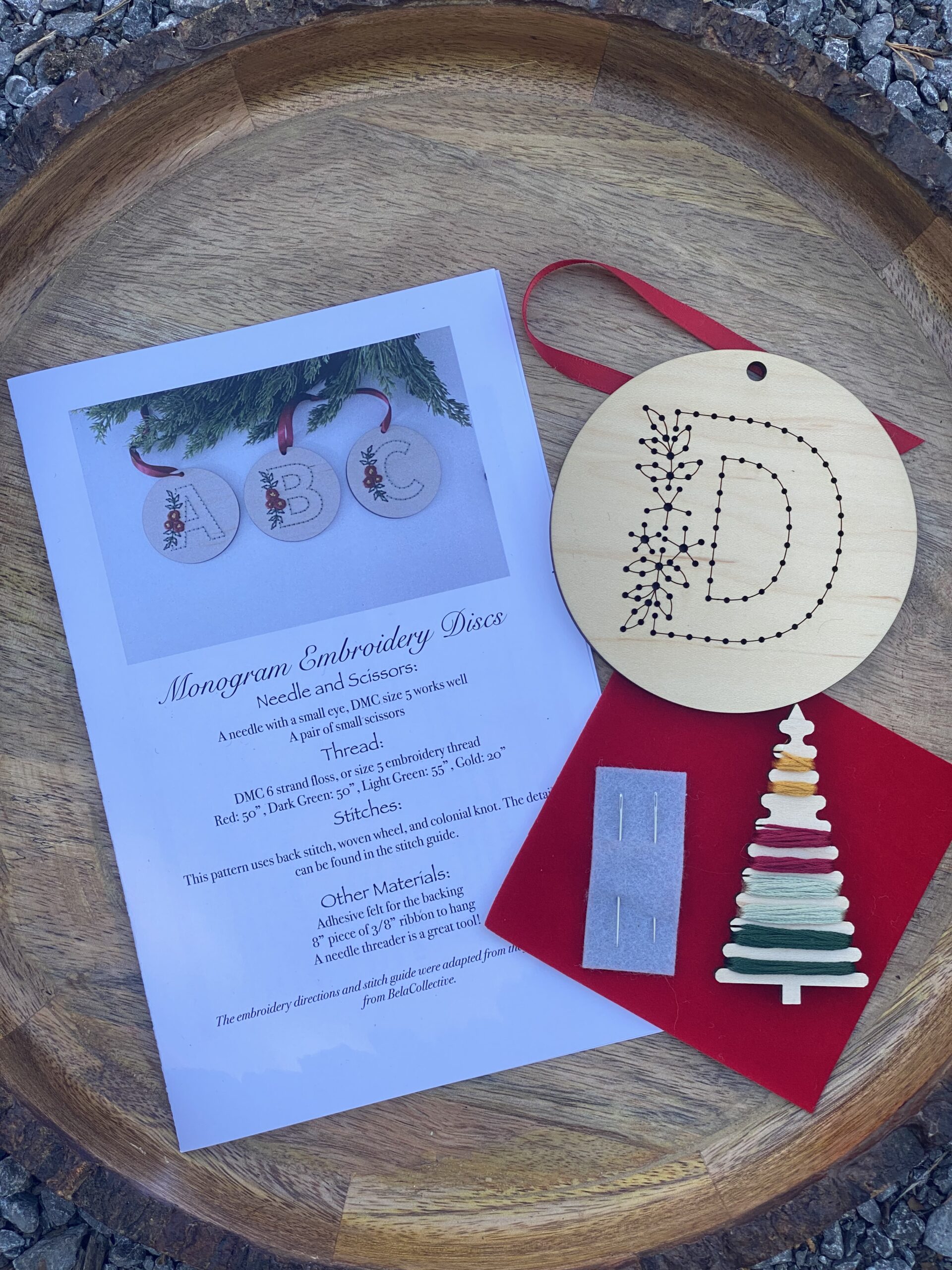 Monogram Floral Embroidery Disc - Makers Lodge